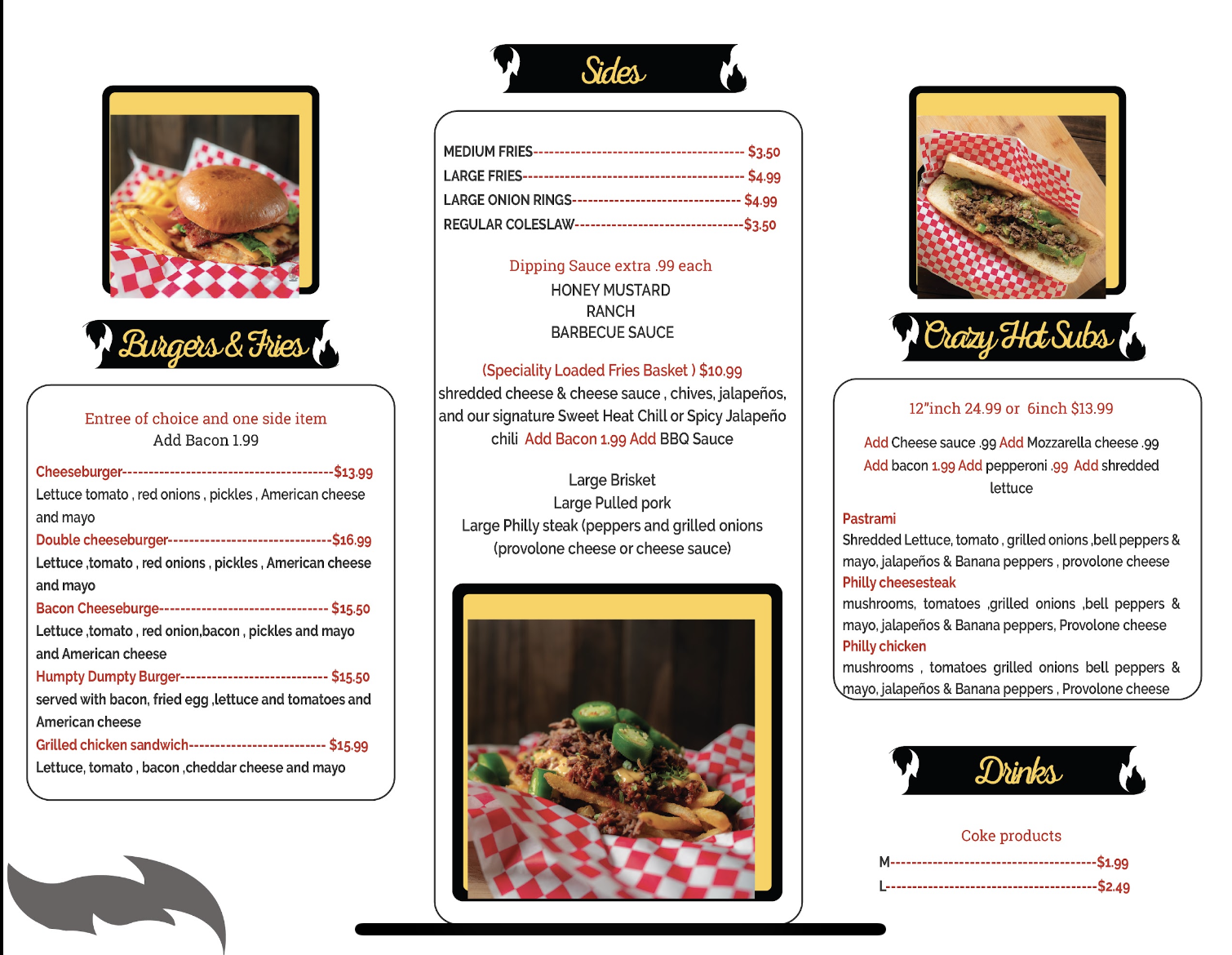 Menu – 8 Crazy Hot Dogs